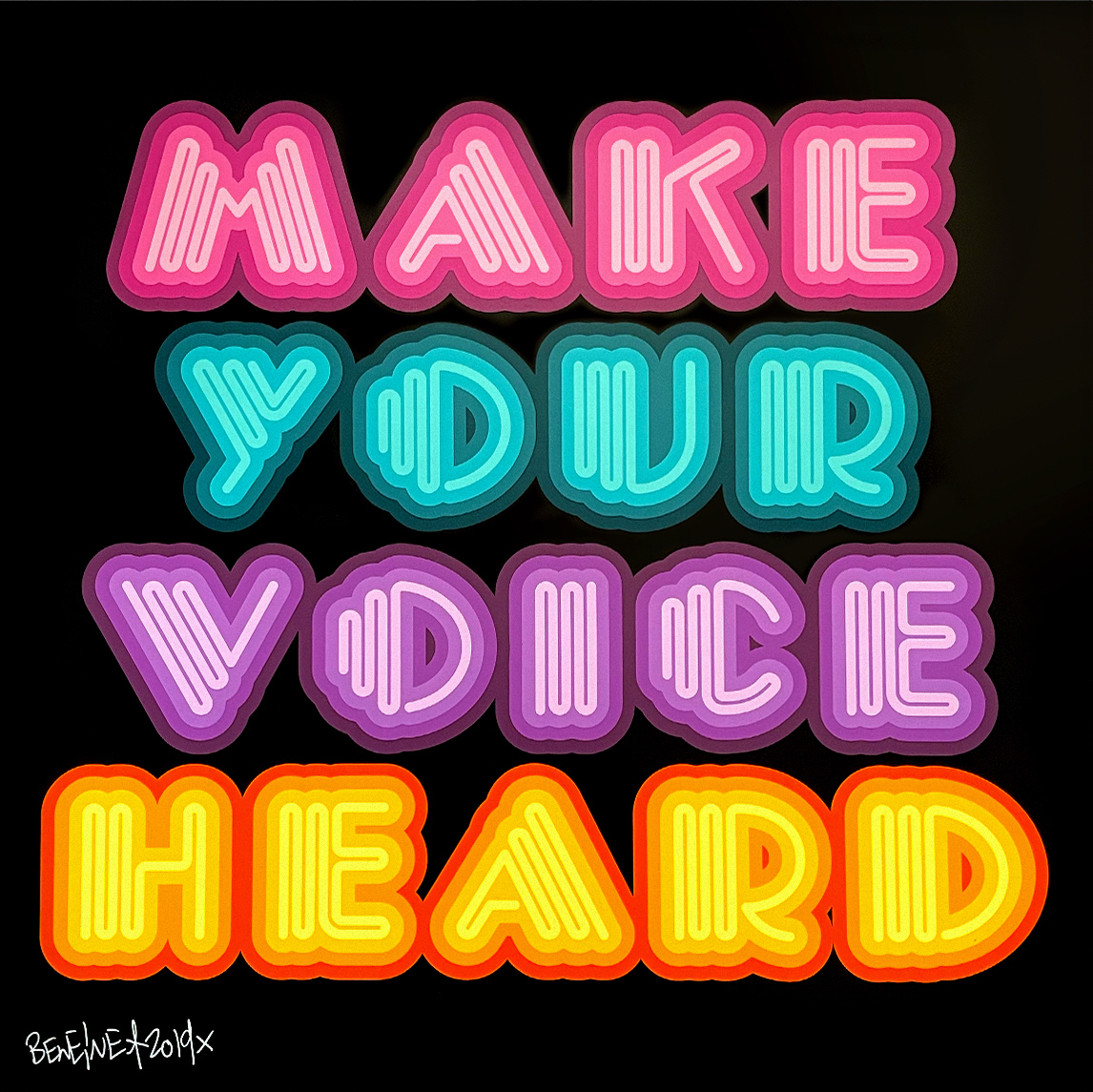 Make Your Voice Heard (Multicolour) by Ben Eine | Printed Editions