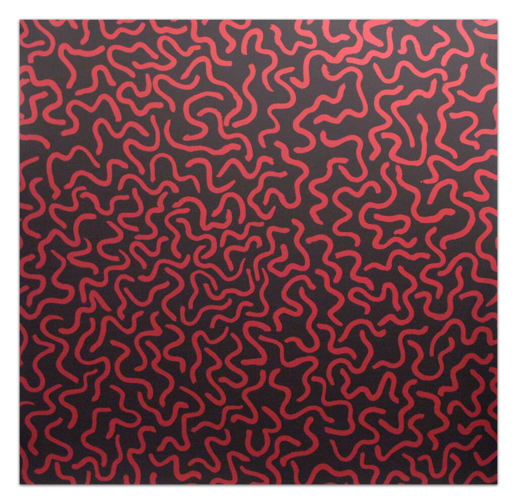 Squiggly Lines (Lines Not Straight, Not Touching, Red on Black) by Sol ...