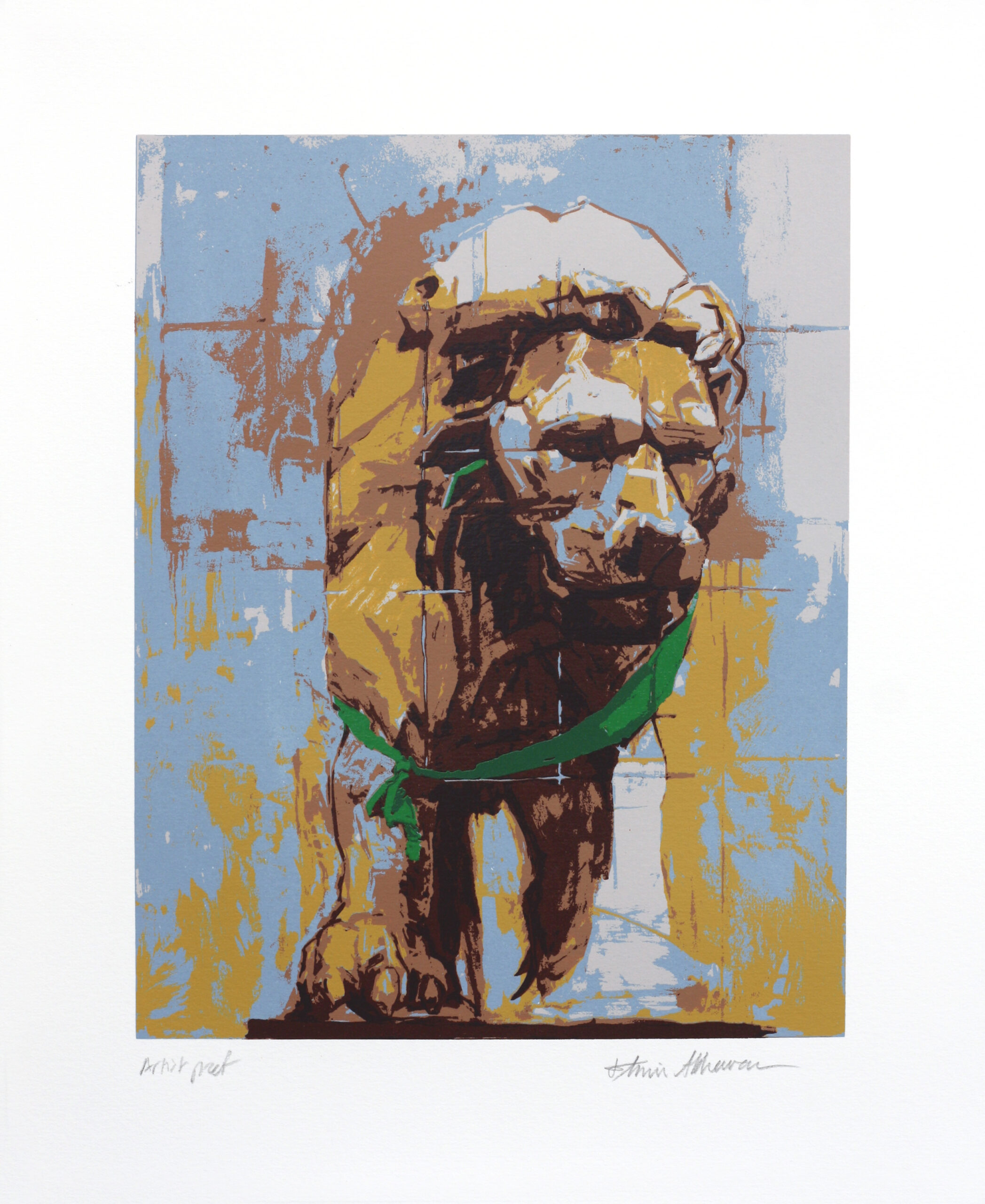 Portrait of a Lion (Green Ribbon) by Amir Akhavan | Printed Editions